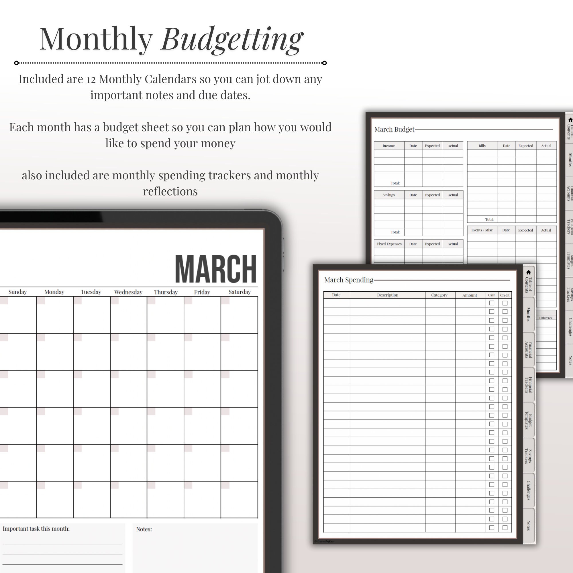 Digital Budget Planner, Finance Planner for Goodnotes and Notability ...