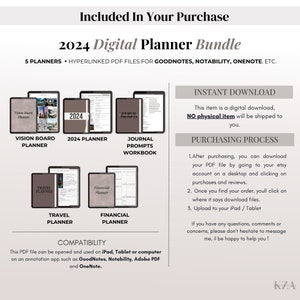 2024 Digital Planner Bundle for Goodnotes, 2024 Daily Planner, Vision ...