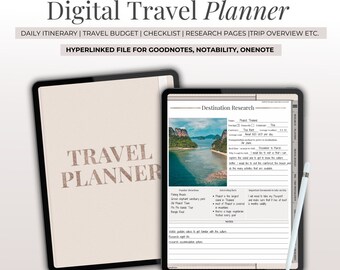 Printable Travel Planner | Digital Trip Organizer for Goodnotes ...