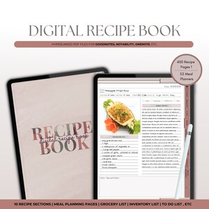 Recipe Book Meal Planner Recipe Journal Digital Cookbook for iPad ...