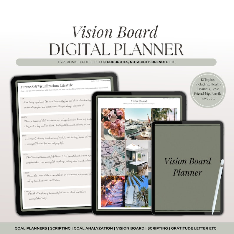 Vision Board Book, Digital Goal Planner, Manifestation Book, iPad ...