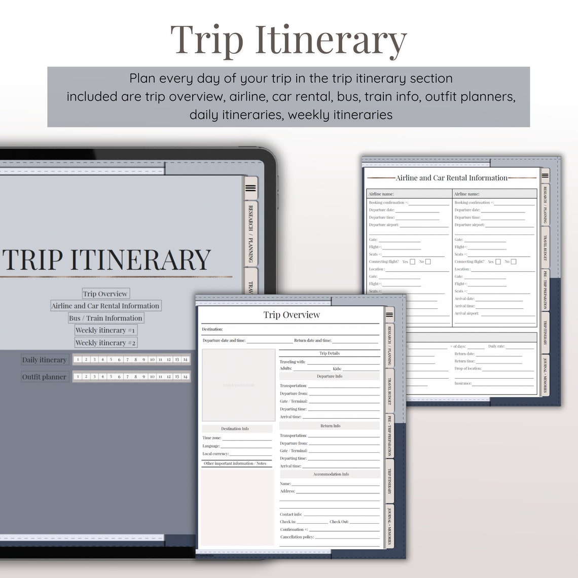 Digital Travel Planner for Goodnotes and Notability, Trip Planner and ...