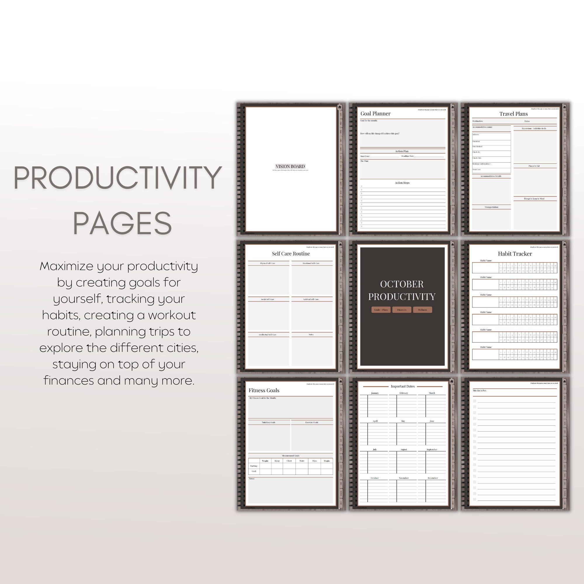 Goodnotes Undated Digital Planner for iPad and Tablet, Minimal Planner ...