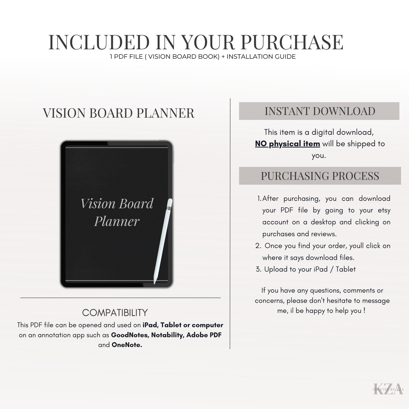 Digital Vision Board Planner, Manifestation Book, Gratitude Journal ...
