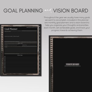 Undated Dark Mode Digital Planner for Goodnotes & Notability , Black ...