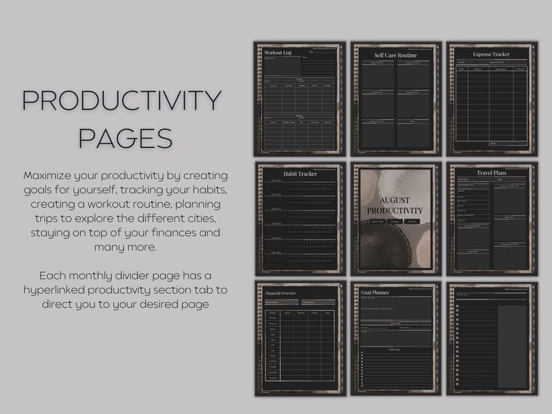 Undated Dark Mode Digital Planner for Goodnotes & Notability - Etsy