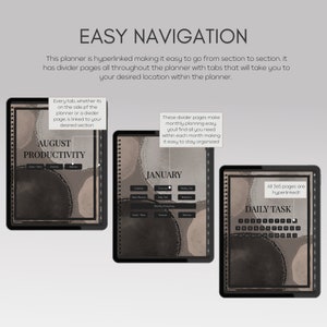 Undated Dark Mode Digital Planner for Goodnotes & Notability - Etsy