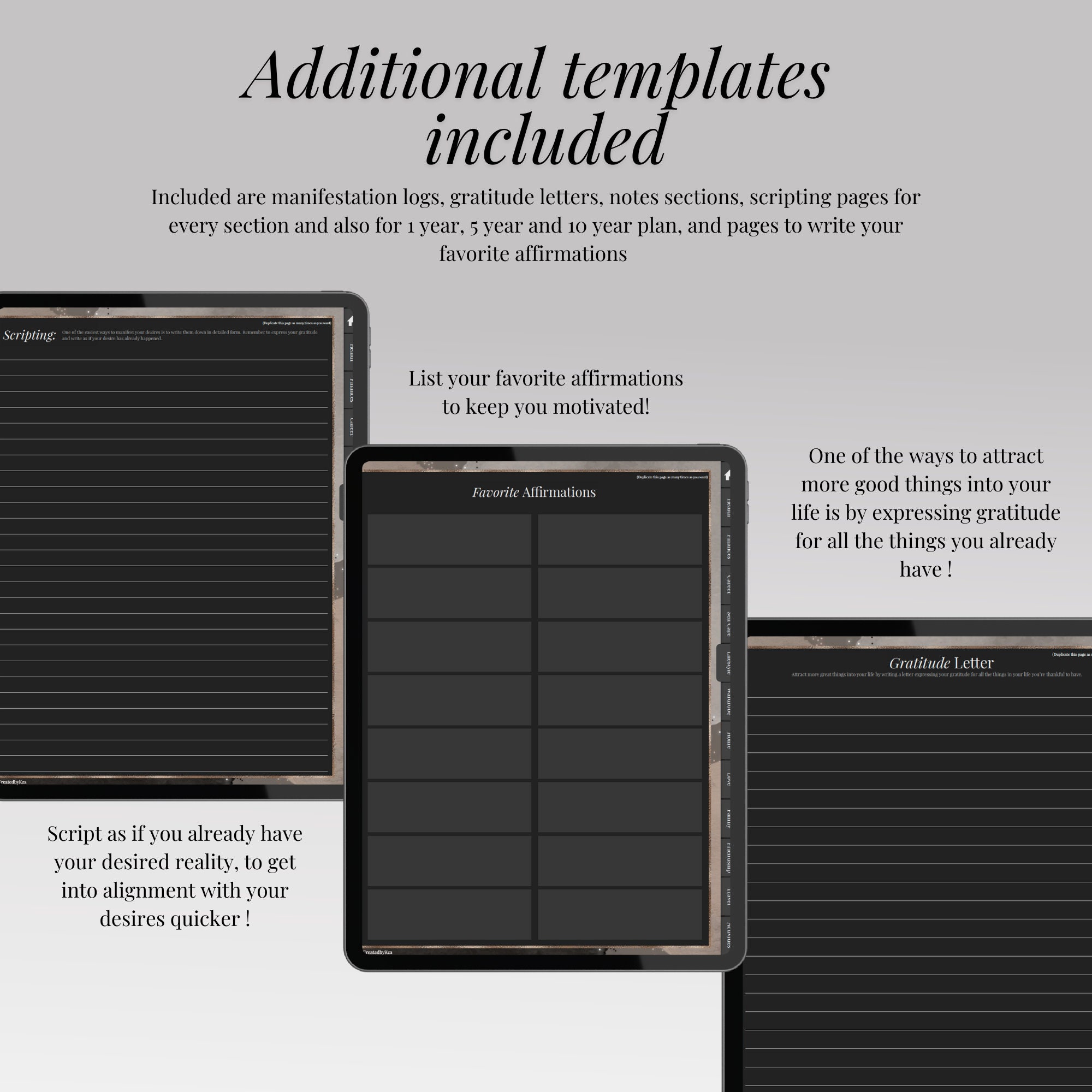 Dark Mode Vision Board Planner Book Digital Goal Planner - Etsy