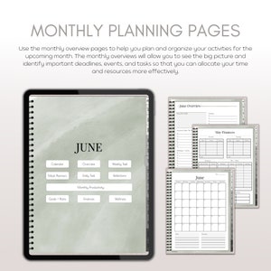 Green Digital Planner Undated , Goodnotes Daily Planner, iPad Planner ...