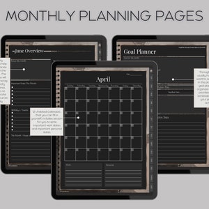 Undated Dark Mode Digital Planner for Goodnotes & Notability - Etsy