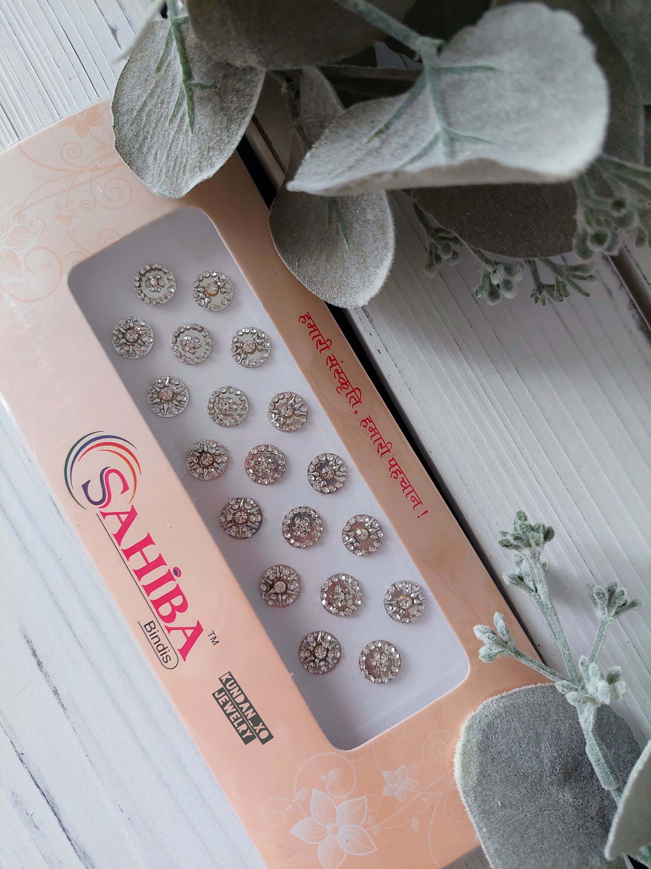 Gold and Silver Stick on Bindi, Long Jeweled Bindi, Bridal Bindi ...