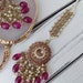 INDIAN Monalisa Stone Tikka Set in Mint Green Pink Purple - Etsy