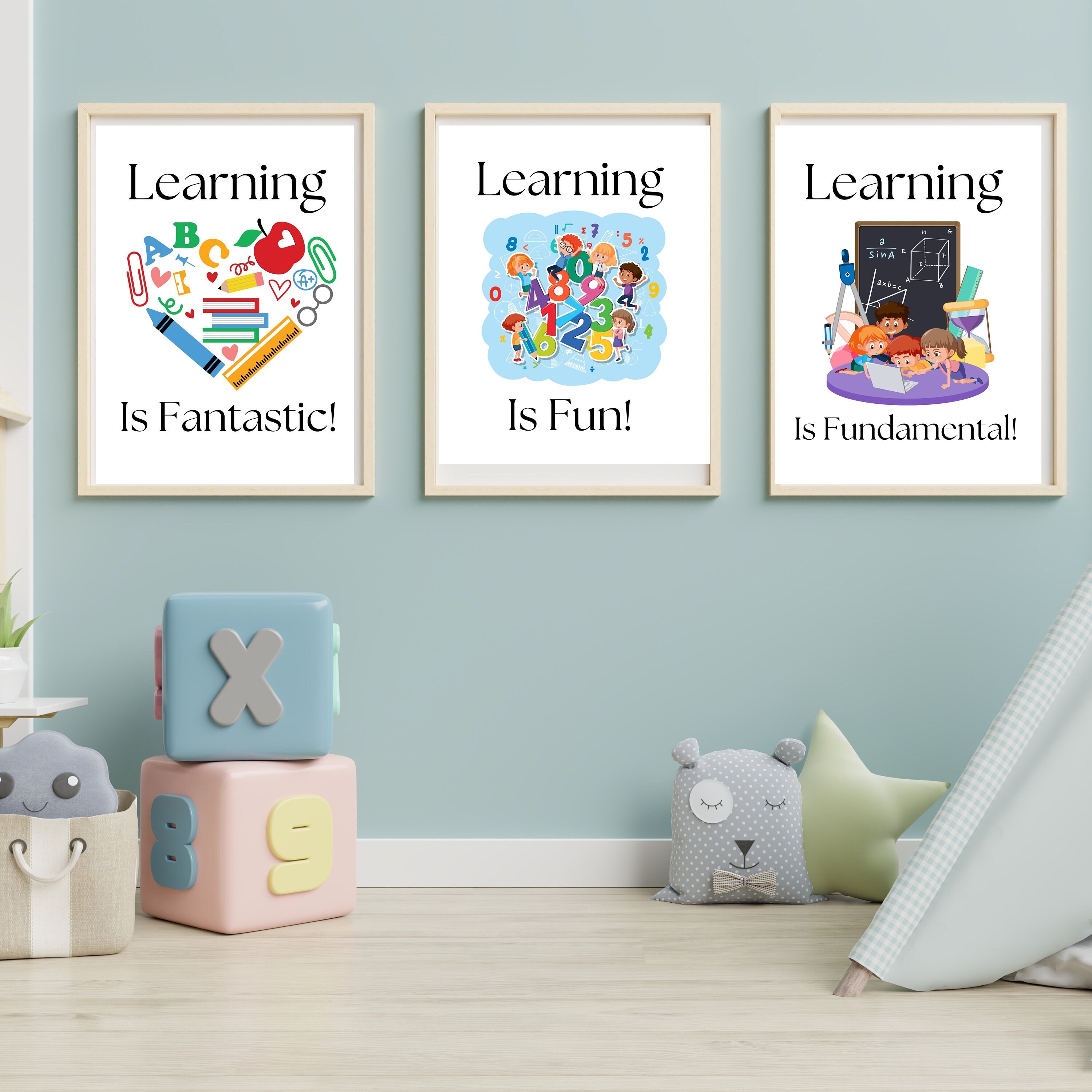 Learning Wall Art, Children's Wall Art, Kid's Wall Art, Nursery Room ...