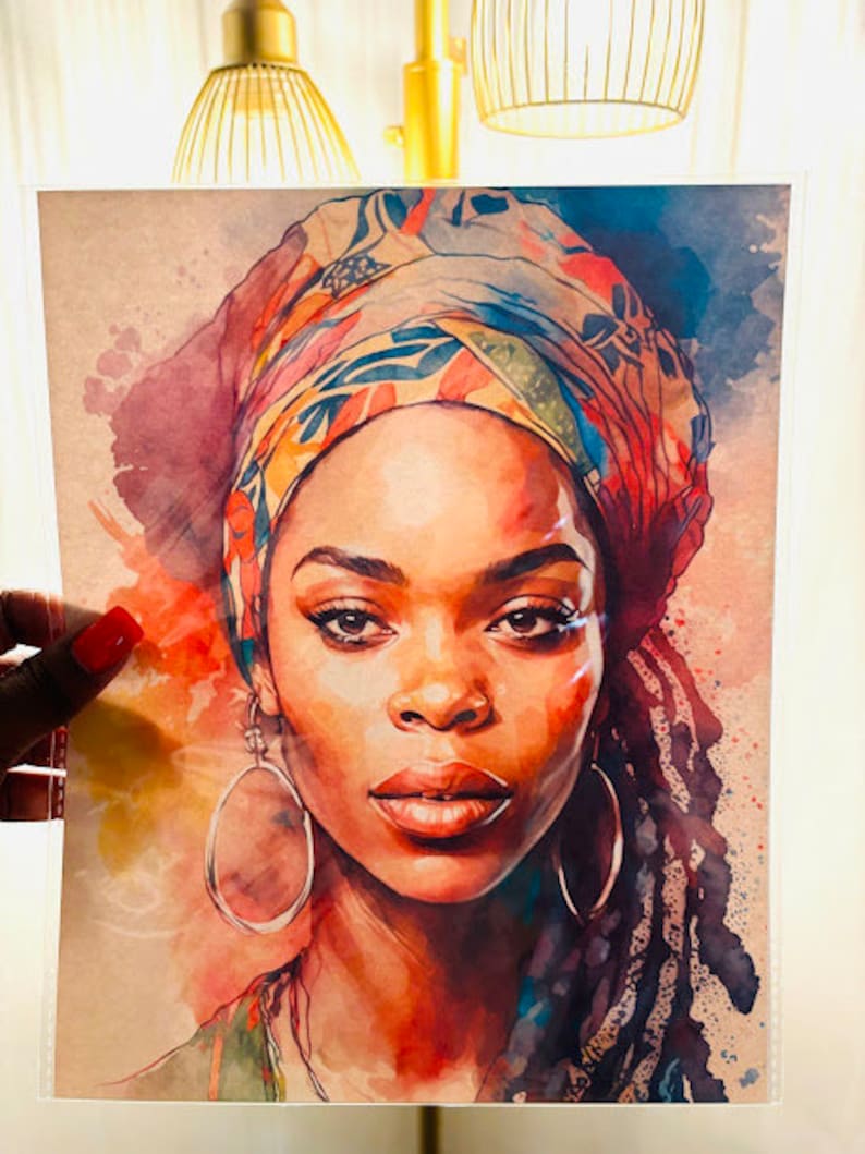 Goddess Black Woman, Art Print, Black Woman, Unframed, Wall Art, Wall ...