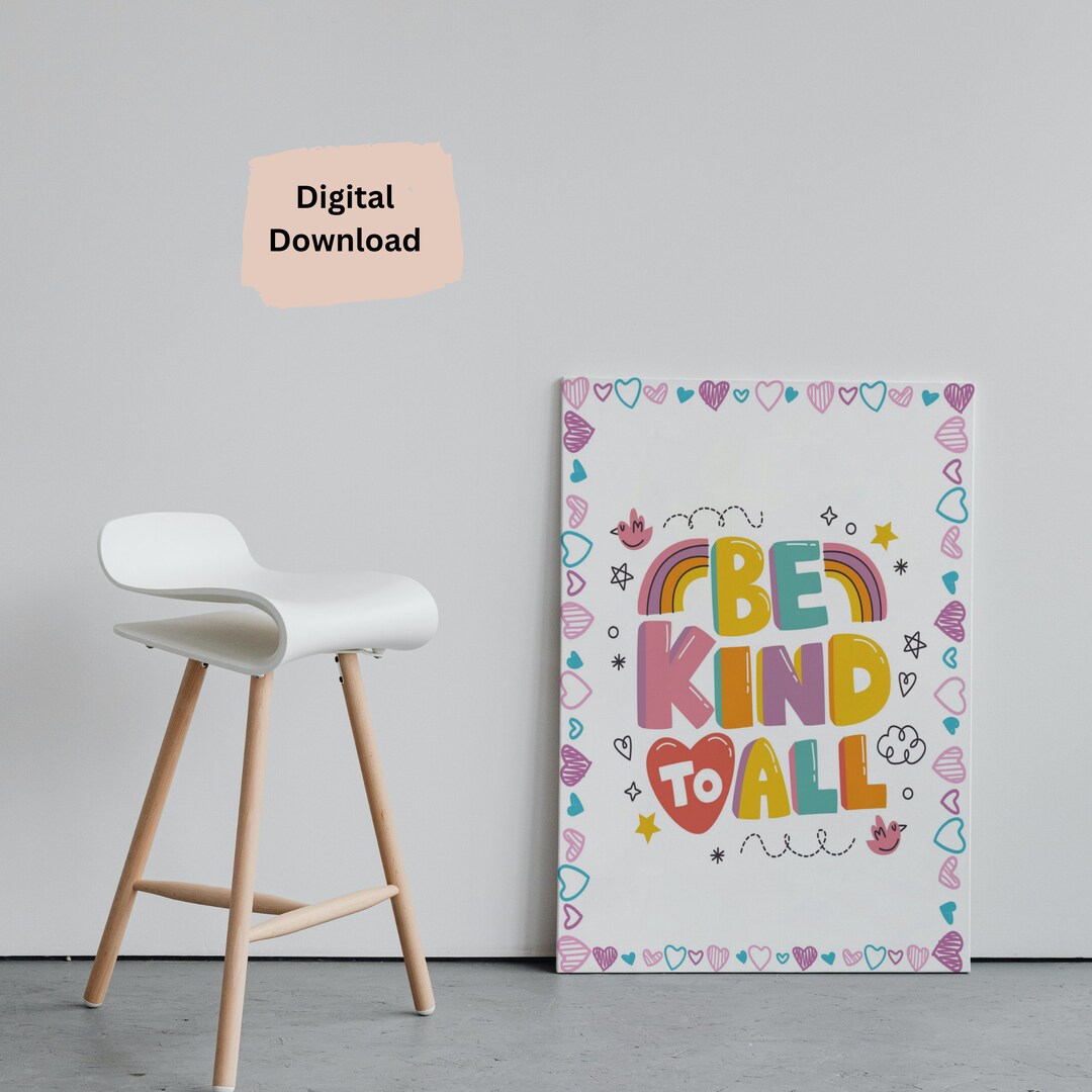 Positive Affirmations, Be Kind Digital Download, Printable Wall Art and ...