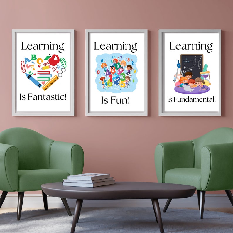 Learning Wall Art Children's Wall Art Kid's Wall - Etsy