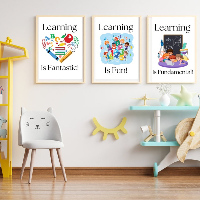 Learning Wall Art Children's Wall Art Kid's Wall - Etsy