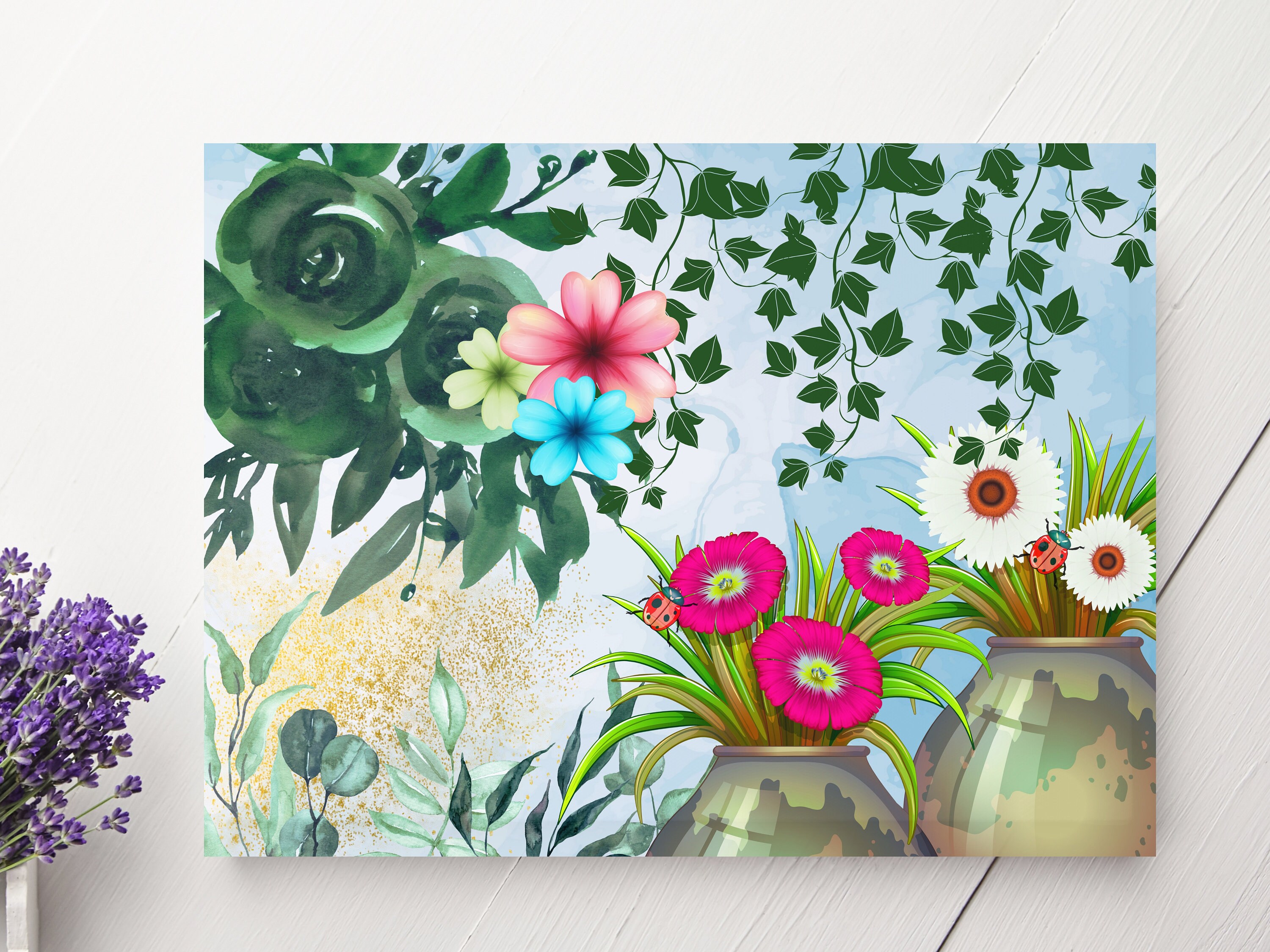 Flower Design, Canva Art Prints, Floral Design Canva, Wall Decor, Wall ...