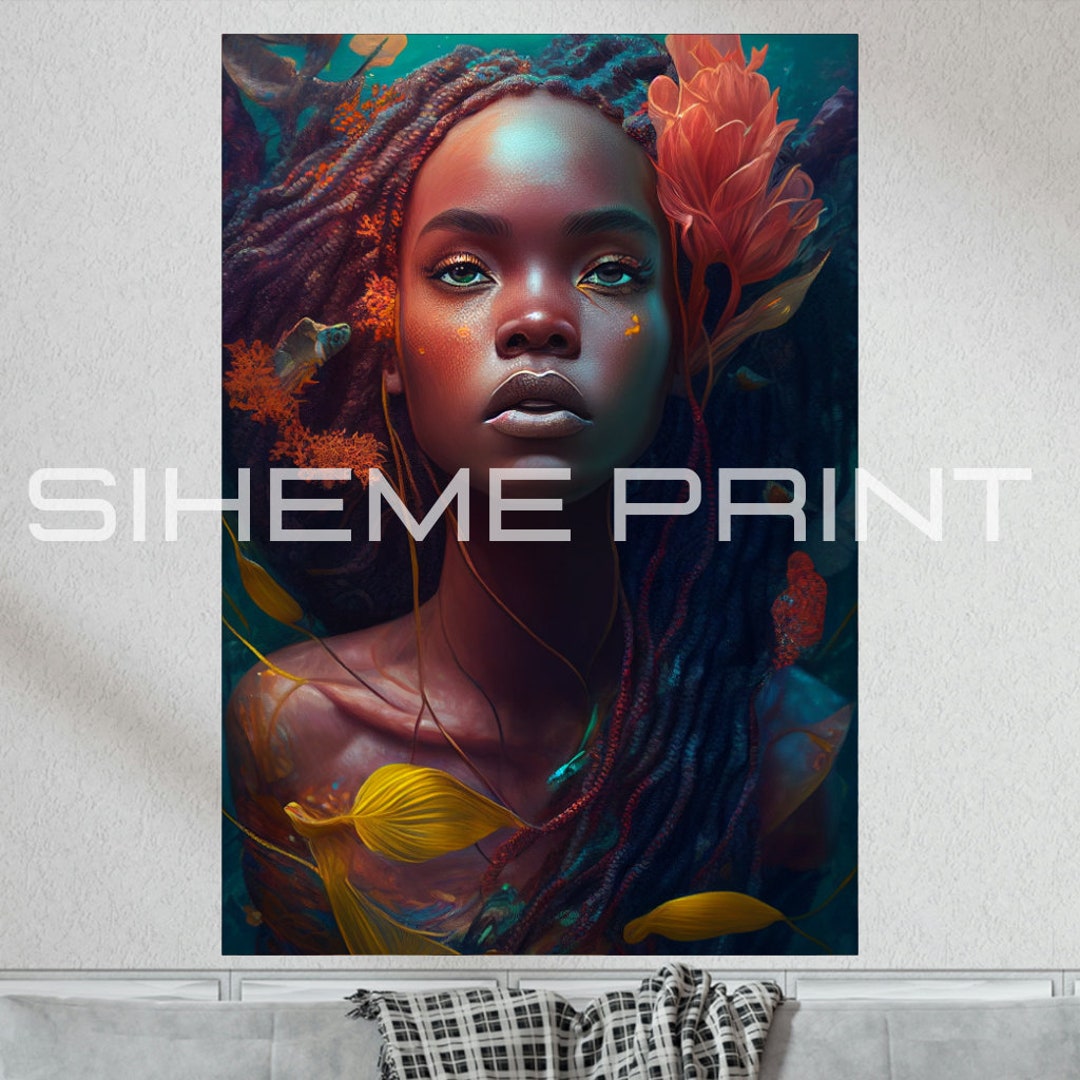 Black Little Mermaid: Emma - Printable HD - Etsy