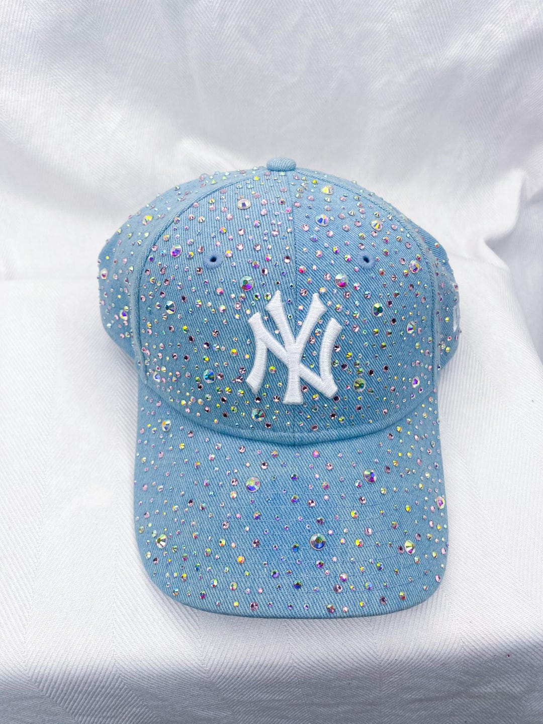NY Yankees Blue Denim Cap - Shiny Rhinestones - 9twenty - Etsy