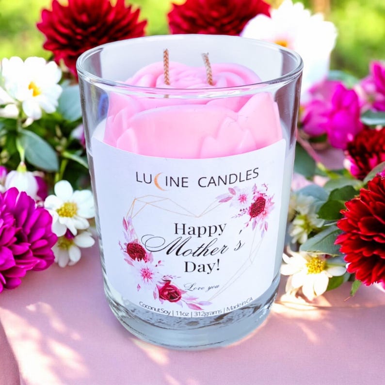 Floral Scented Mother’s Day Candle Gift Box | Rose Embed, Double Wick ...