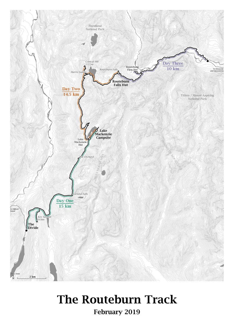Customisable Routeburn Track Map - Etsy
