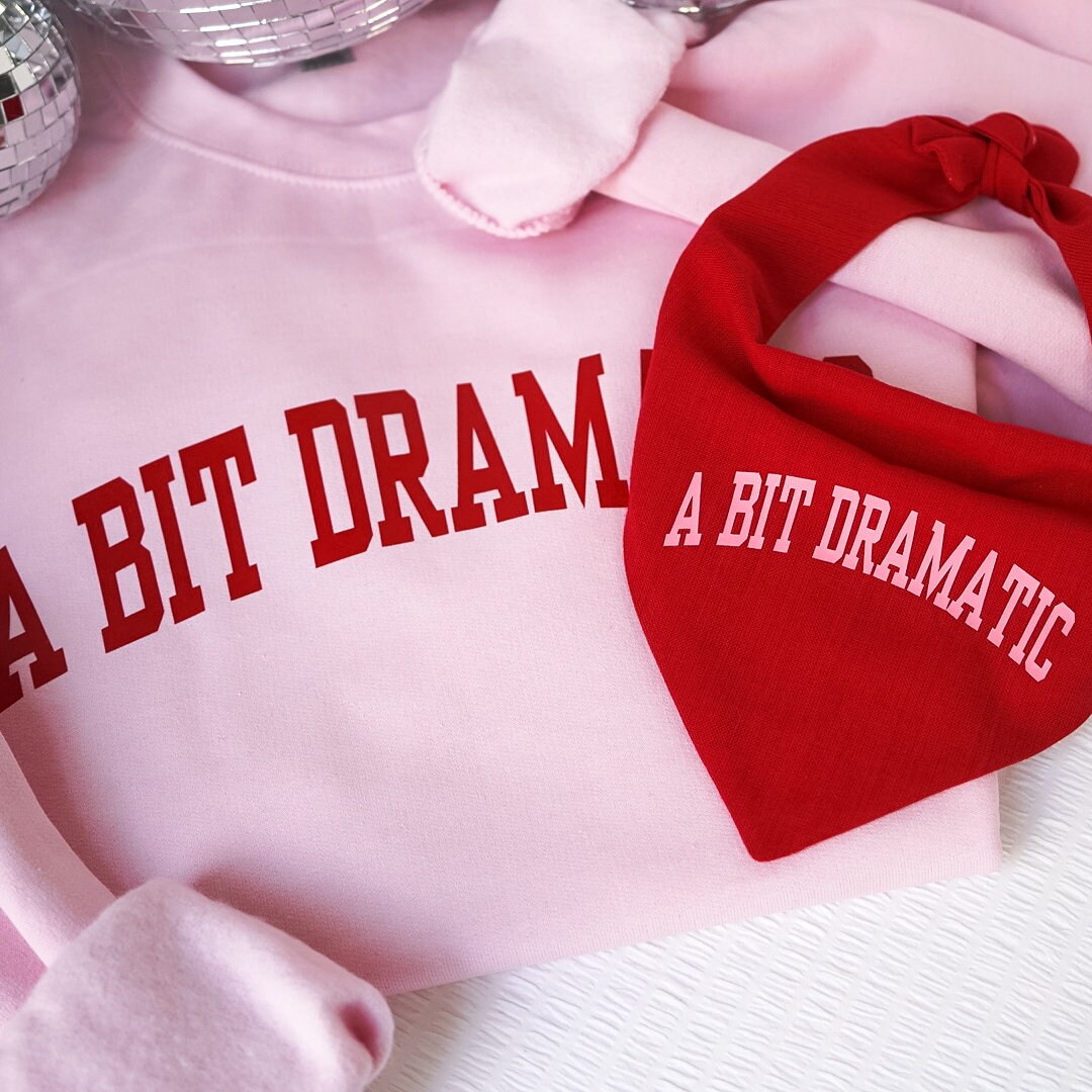 A Bit Dramatic Dog Bandana, Funny Dog Bandanas, Pet Bandana, Valentine ...