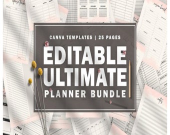 Editable Daily Planner Bundle, Canva Daily Planner, Daily Organization - Etsy