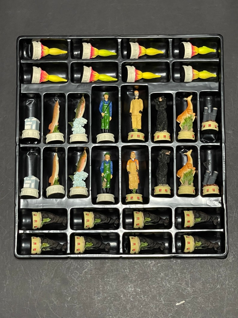 New-in-box - OUTDOORSMEN Chess Set - HUNTER Vs. FISHERMAN - Great for ...