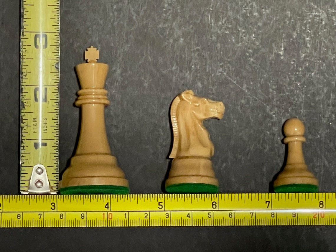 VINTAGE GALLANT KNIGHT Chess Set wood Grain Weighted Beautifully Made ...
