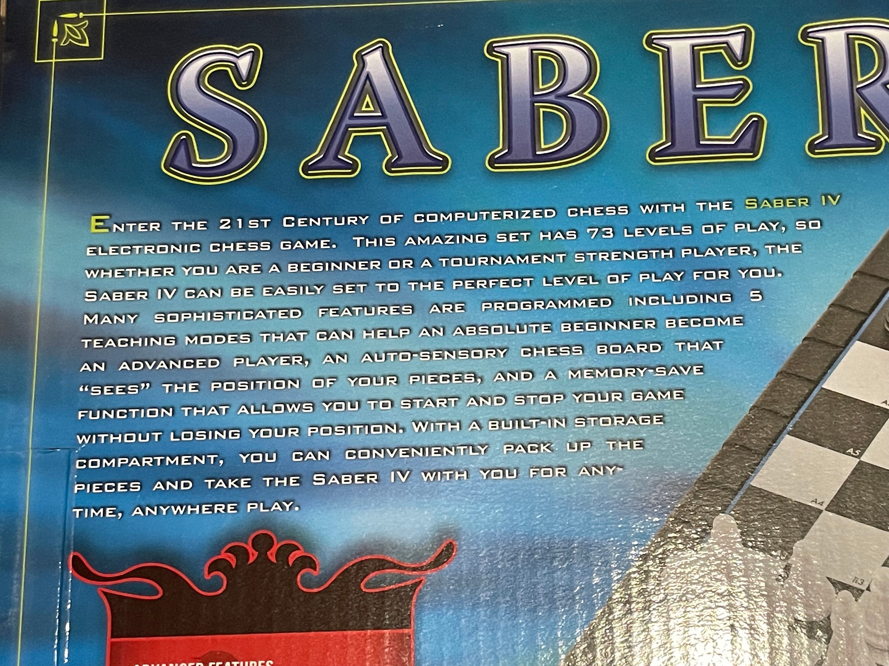 SABER IV COMPUTER Chess Set - Brand New in Box - Never Used - Top of ...