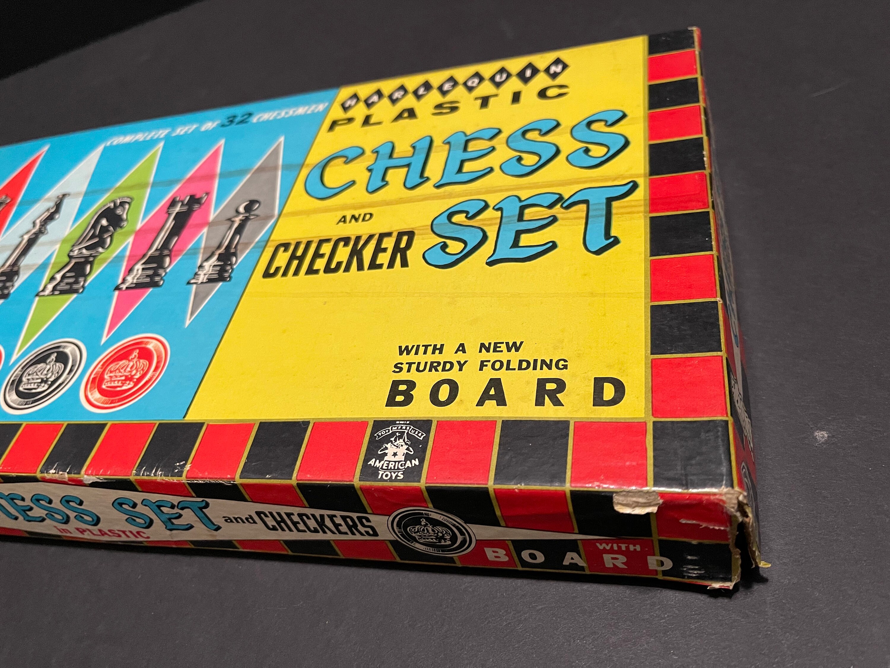 CHESS SET Harlequin Design - Bar-zim Games 50's 60's - Collectible ...