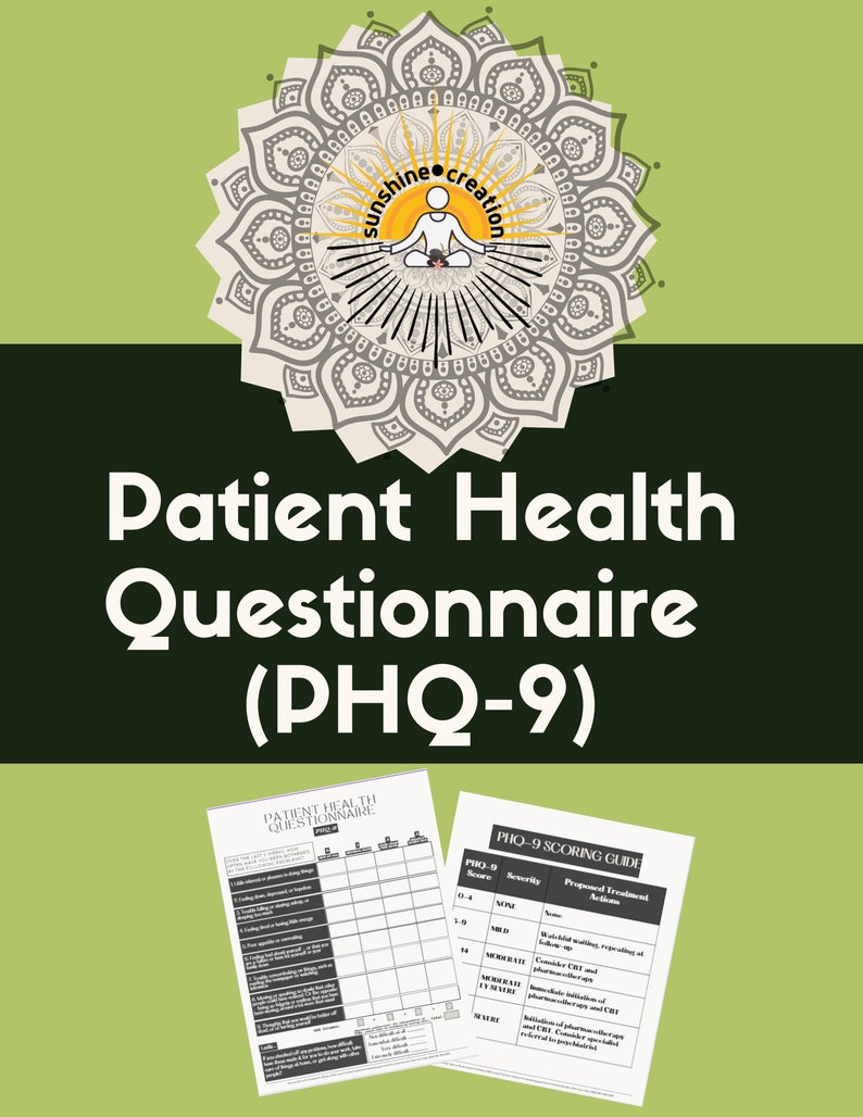 PHQ-9 Assessment and Screener Printable Assessment Patient Health ...