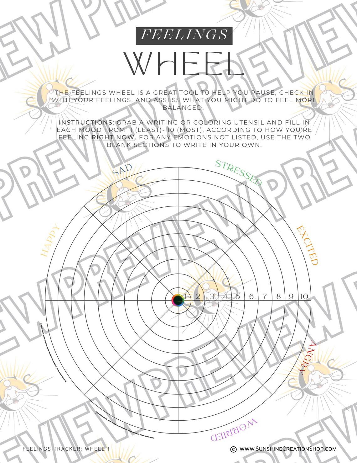 Feelings Check in Worksheets | Feelings Wheel, Feelings Thermometer ...