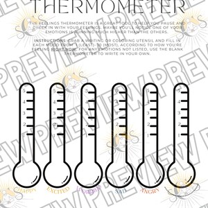 Feelings Check in Worksheets Feelings Wheel, Feelings Thermometer, and ...