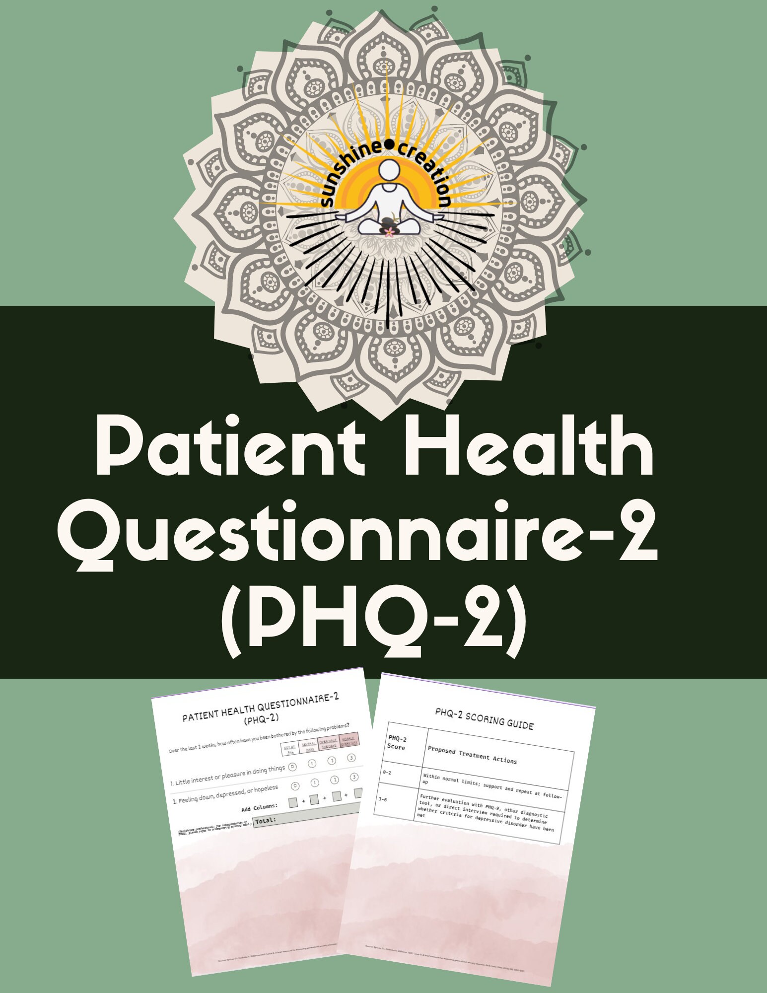 PHQ-2 Assessment and Screener | Printable Assessment | Patient Health ...