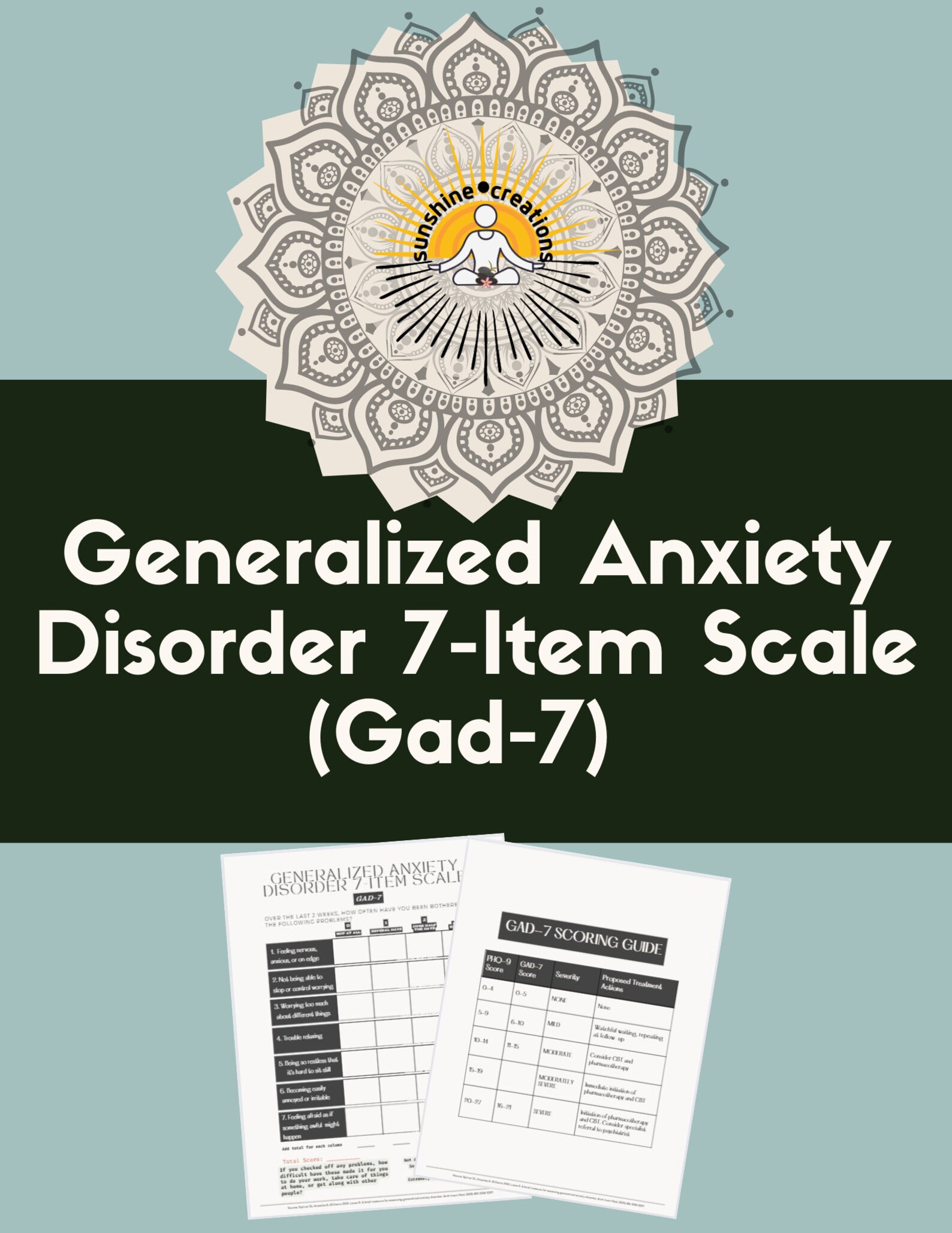GAD-7 Assessment and Screener | Printable Assessment | Patient Health ...