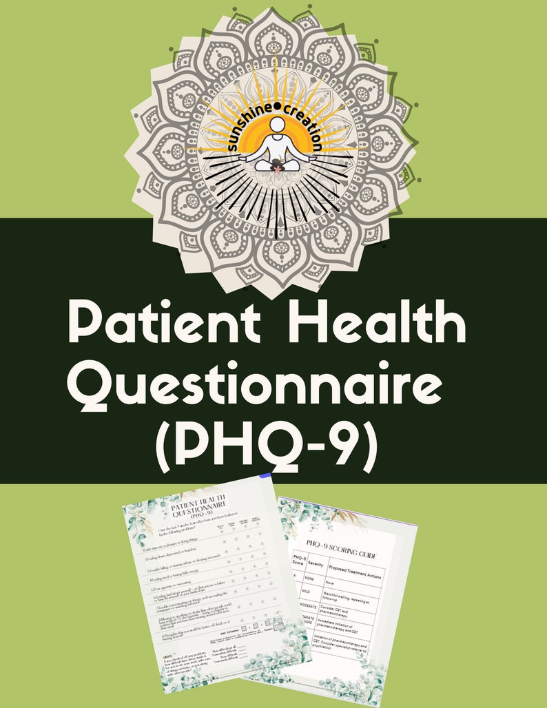 PHQ-9 Assessment and Screener Printable Assessment Patient Health ...
