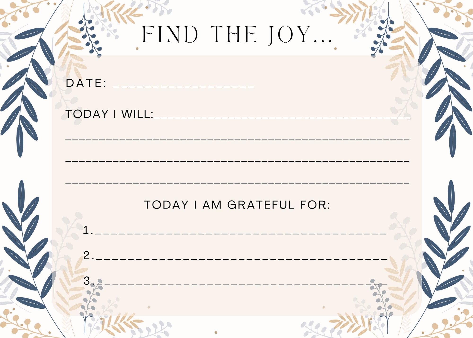 Printable Gratitude Journal Cards 50 Journal Designs for Grounding ...
