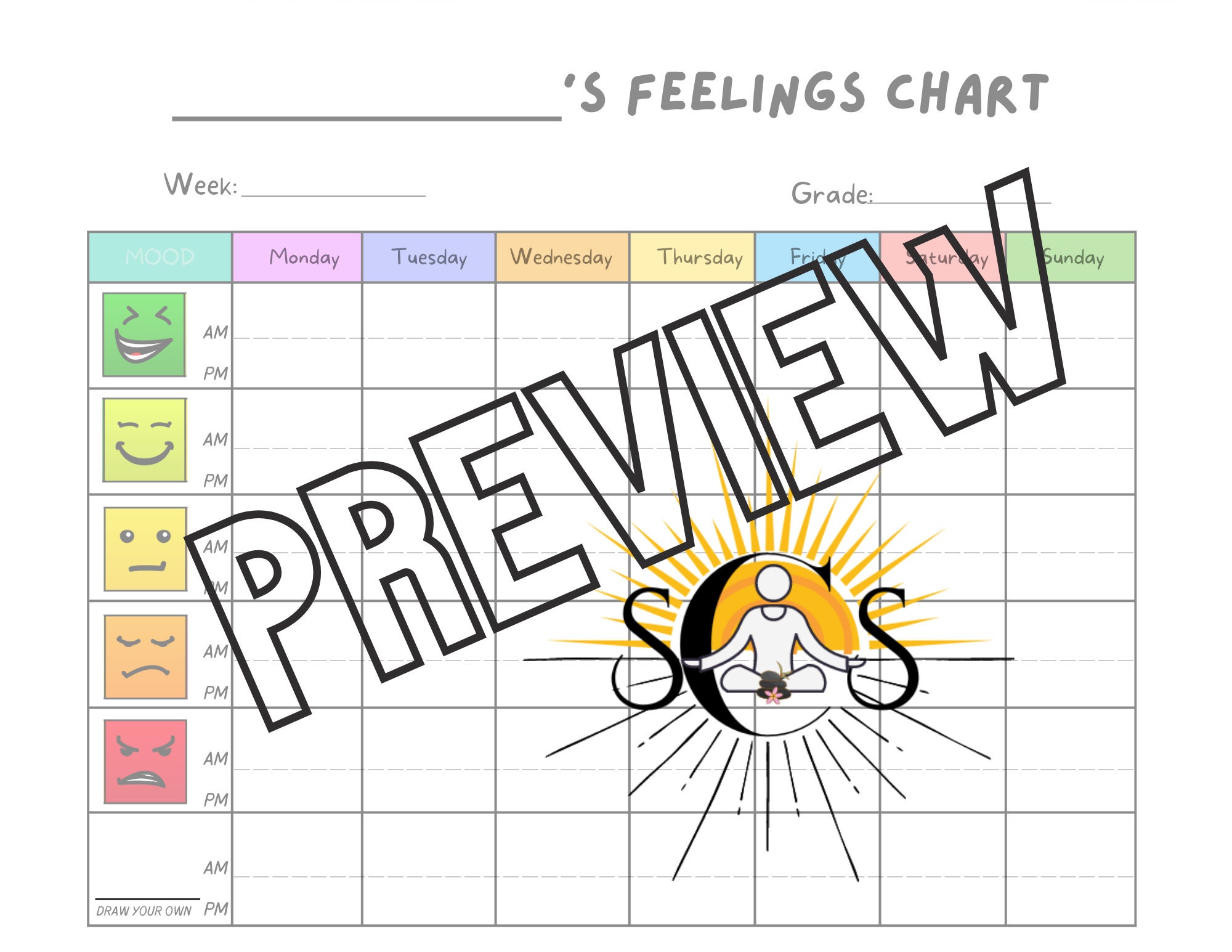 Mood Tracker for Kids | Printable Worksheets for Kids | Worksheet ...