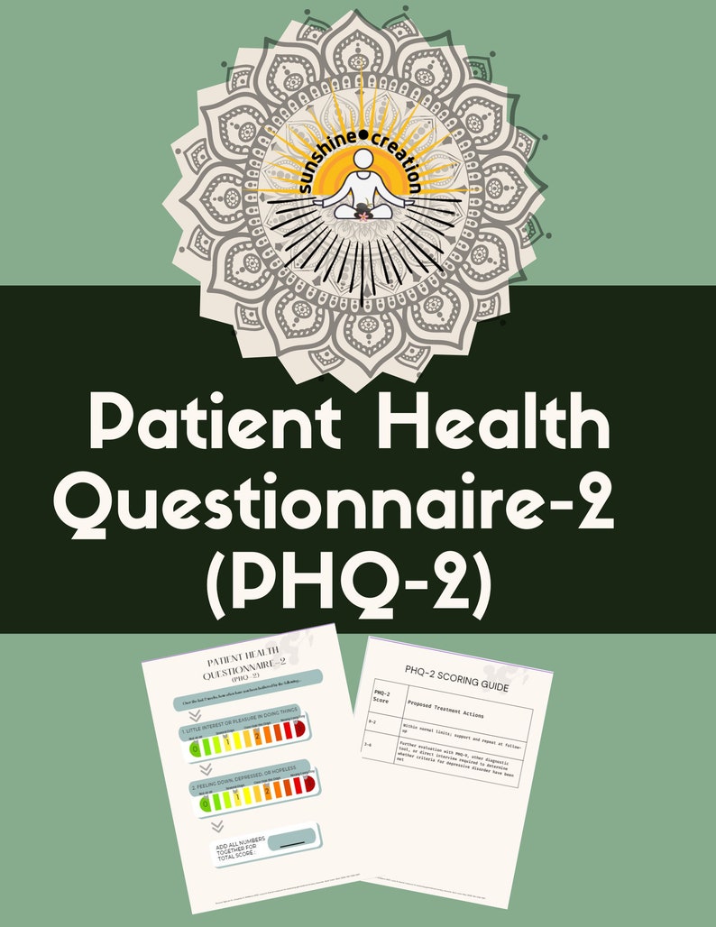 PHQ-2 Assessment and Screener | Printable Assessment | Patient Health Questionnaire | Multiple ...