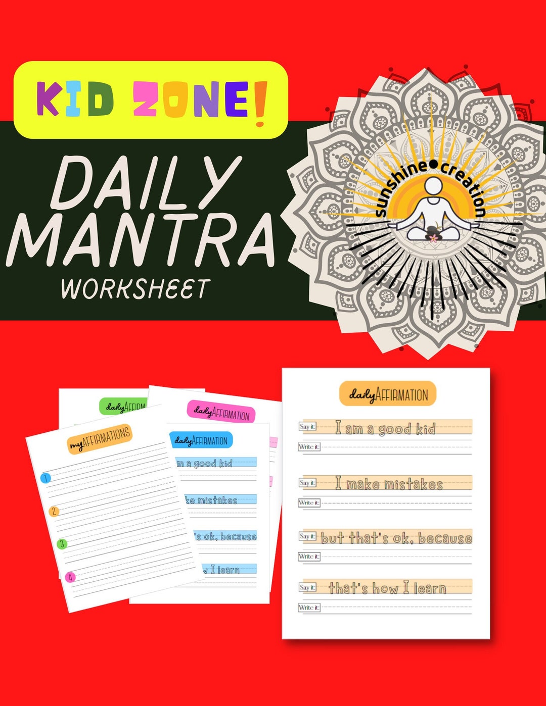 Kids Daily Writing Worksheet Pack - Etsy