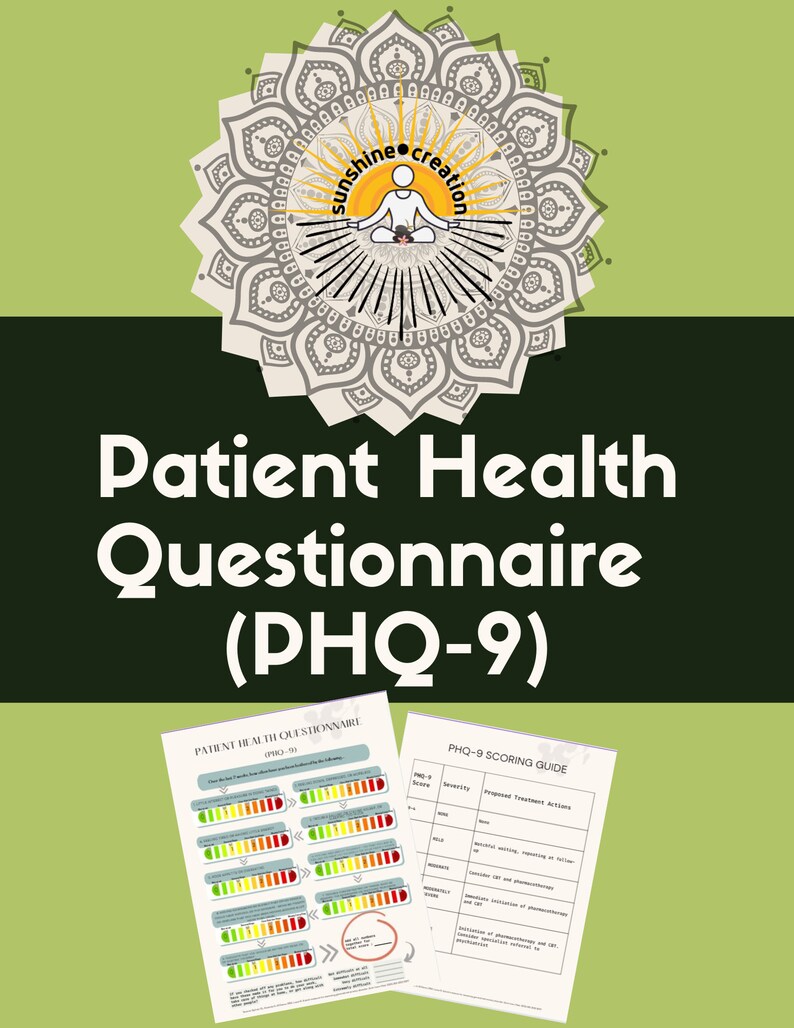 PHQ-9 Assessment and Screener Printable Assessment Patient Health ...