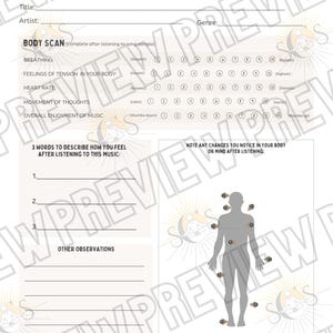 Body Scan Music Listening Activity | Printable Worksheets for Teens ...