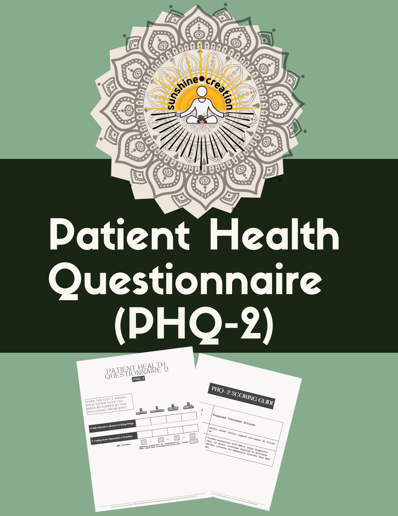 PHQ-2 Assessment and Screener | Printable Assessment | Patient Health ...