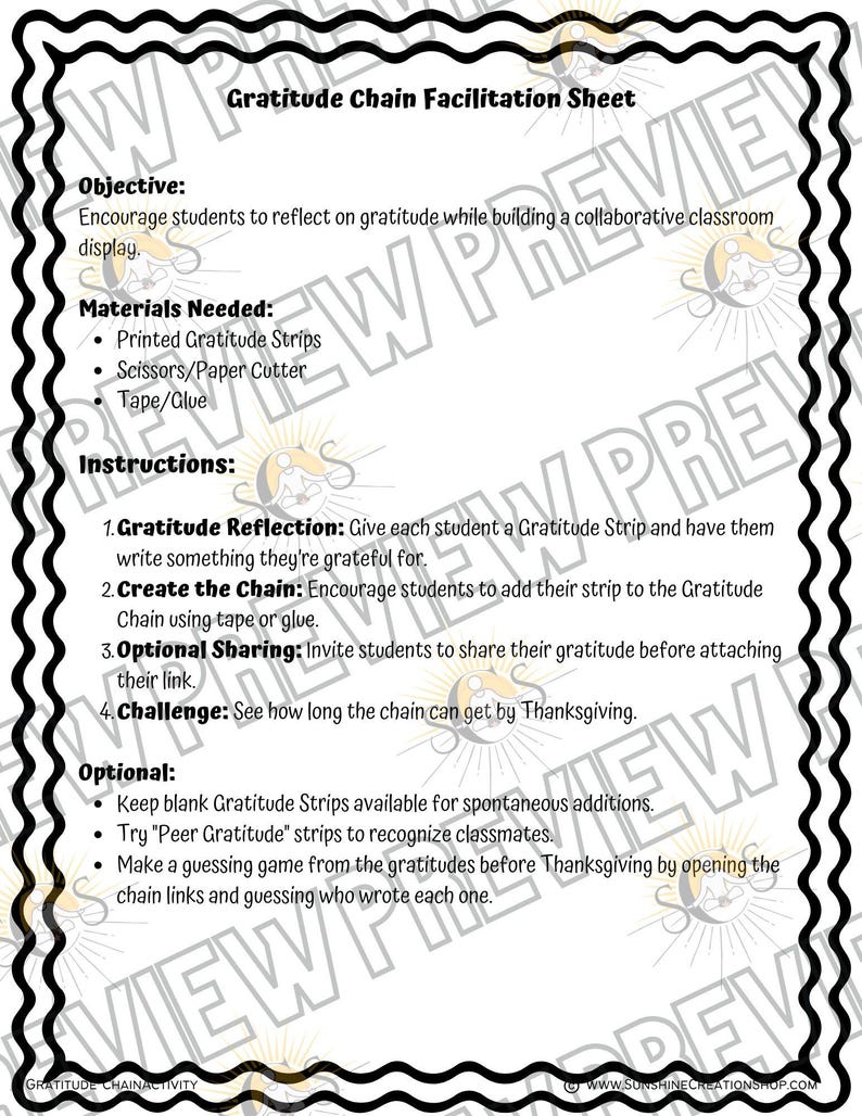 Gratitude Chain Craft | Printable Craft for Kids | Printable Gratitude ...