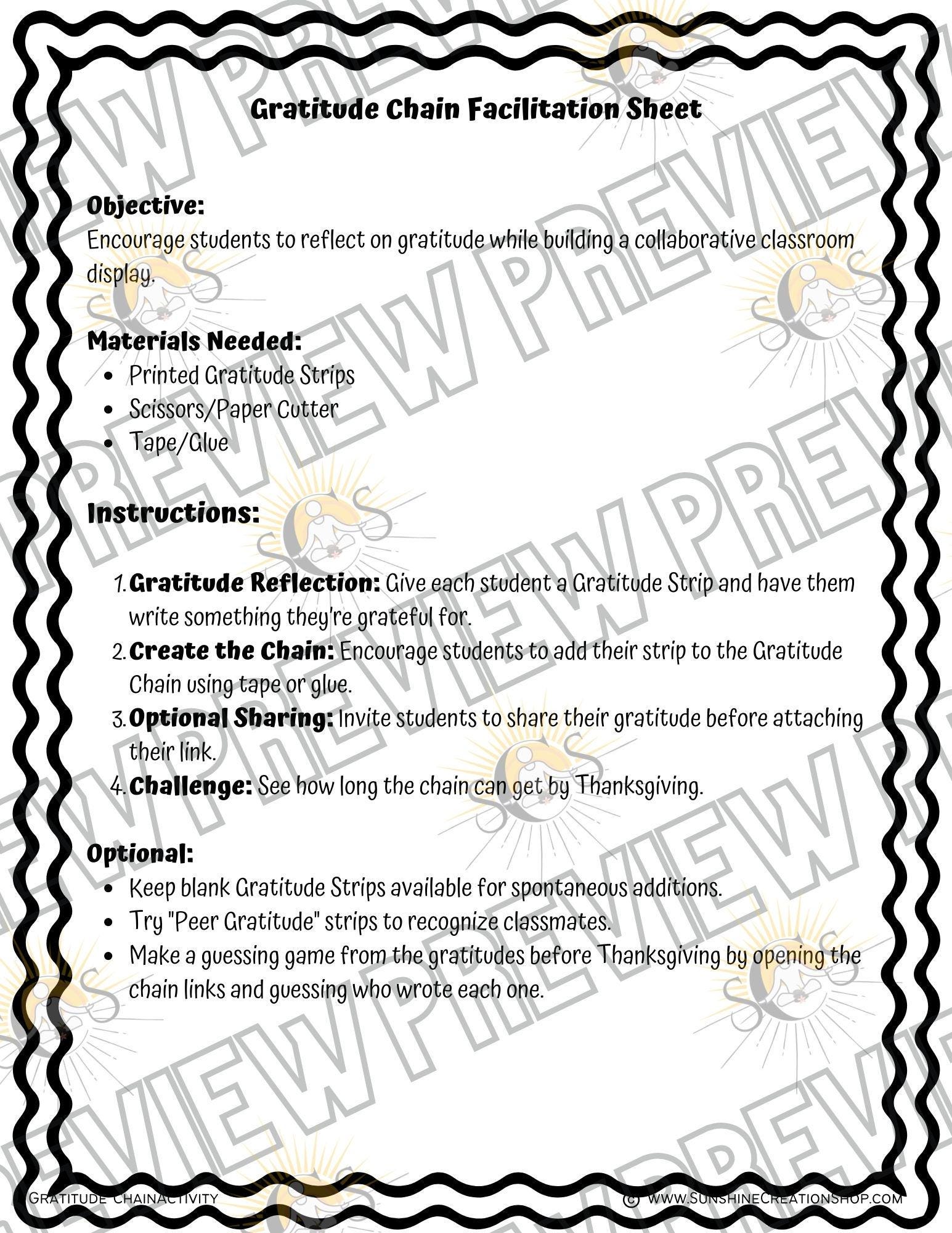 Gratitude Chain Craft | Printable Craft for Kids | Printable Gratitude ...