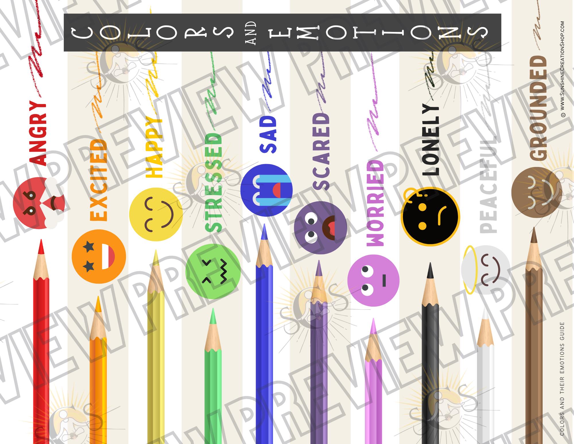 Colors and Emotions Guide | Printable Handout | Art Therapy | Self ...