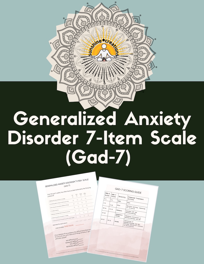 GAD-7 Assessment and Screener | Printable Assessment | Patient Health ...