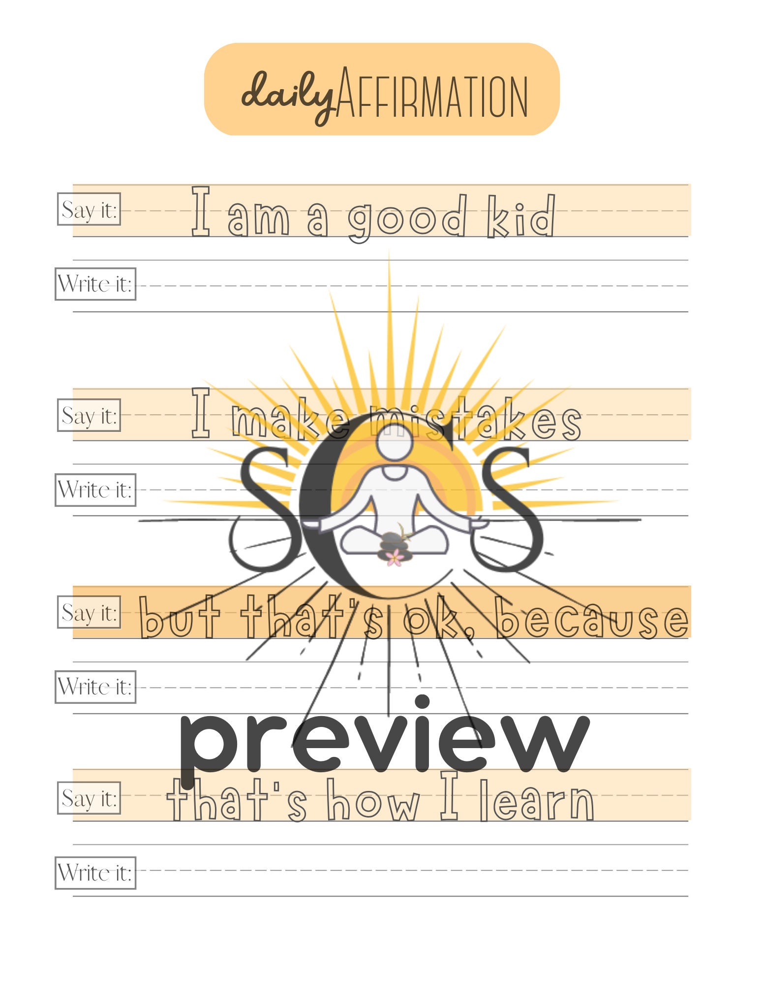 Kids Daily Writing Worksheet Pack - Etsy